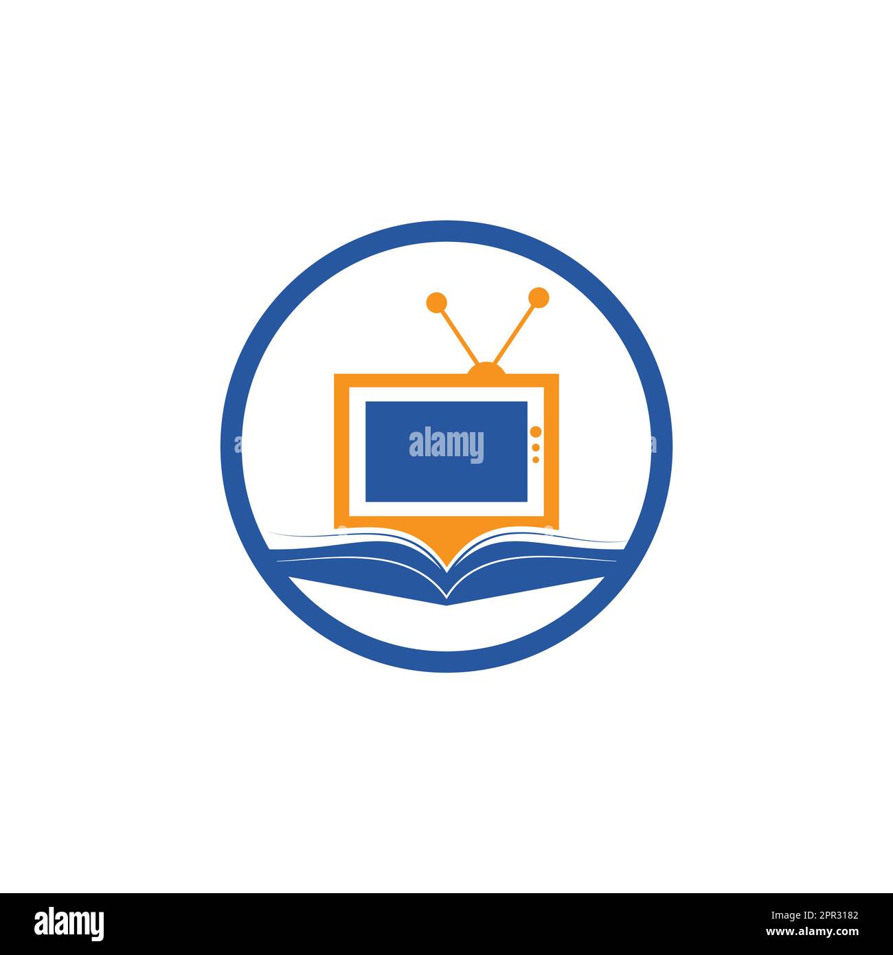 Book TV vector logo template design. Unique bookstore, library and ...