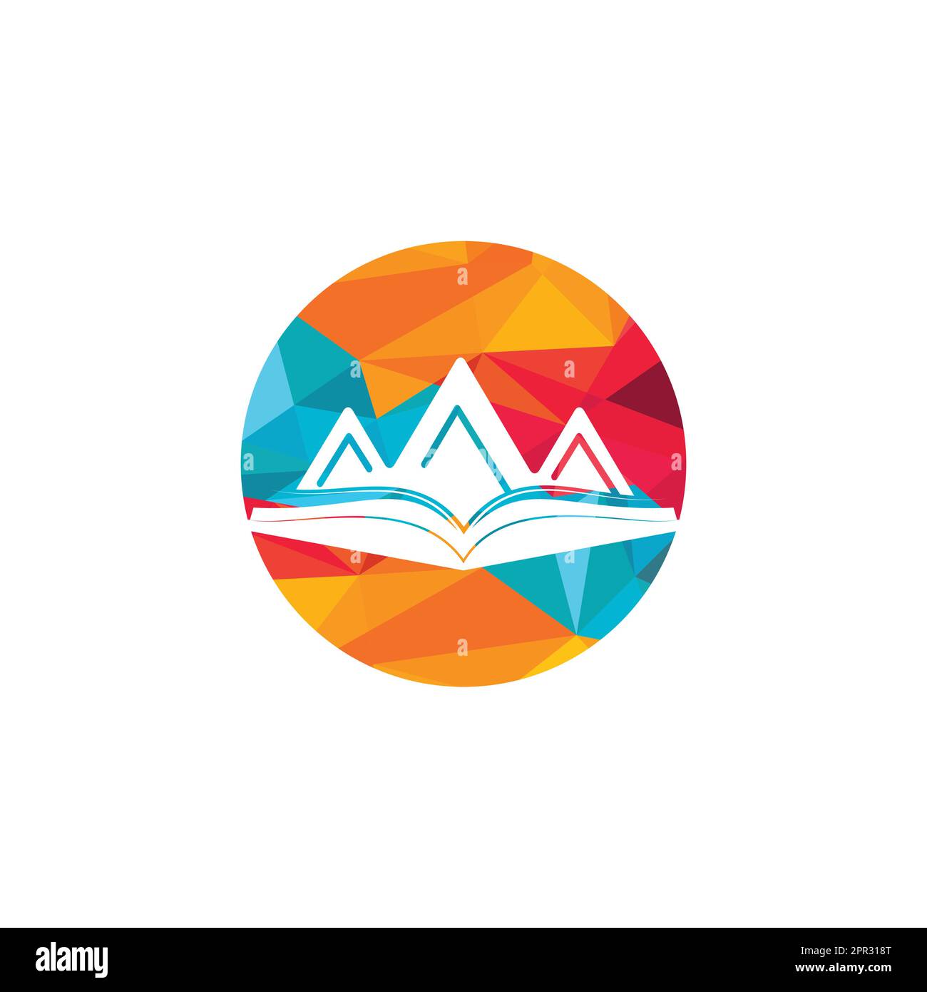 Mountain book vector logo design. Nature and bookstore symbol or icon ...
