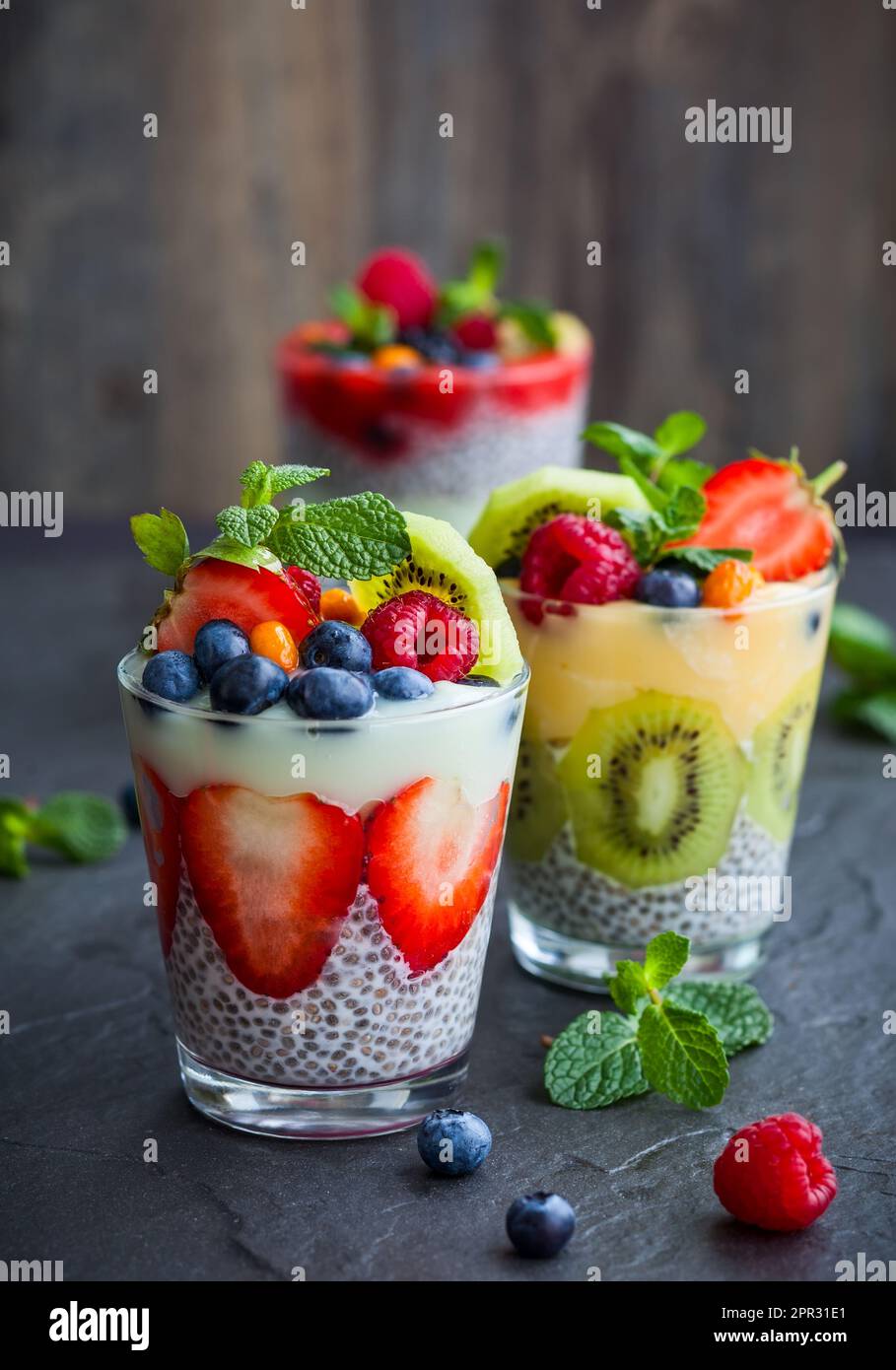 Layered chia seed pudding hi-res stock photography and images - Alamy