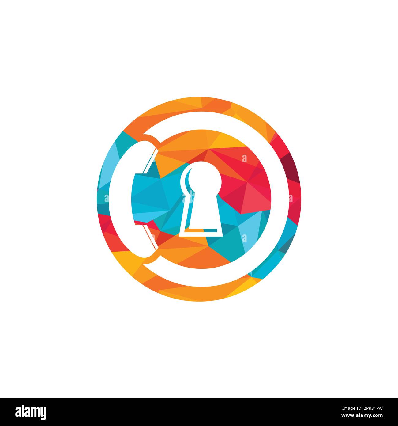 Secure Call Icon Logo Design. Handset and lock icon Stock Vector Image ...