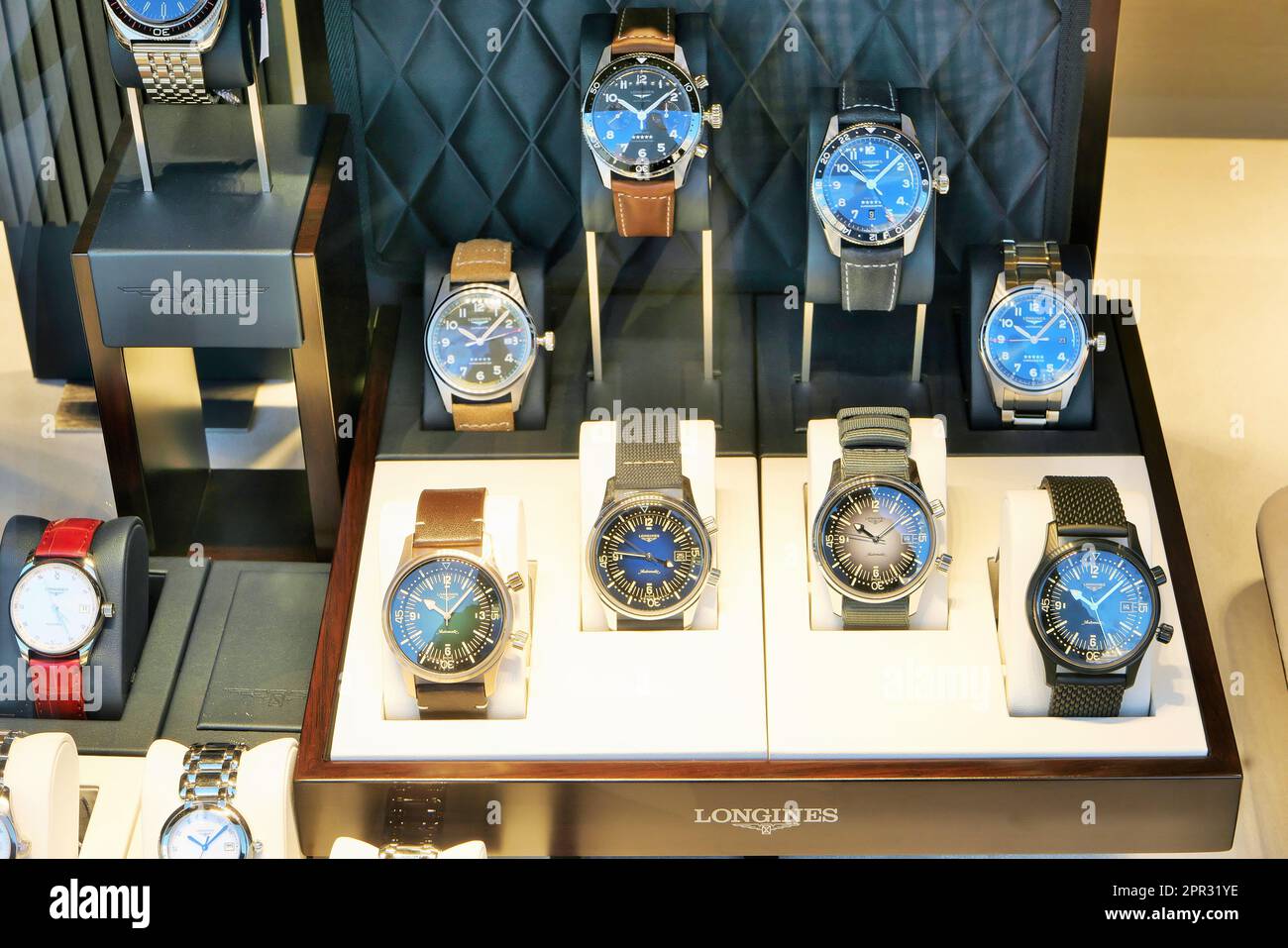 LUXURY WATCHES ON DISPLAY AT LONGINES FASHION BOUTIQUE Stock Photo - Alamy
