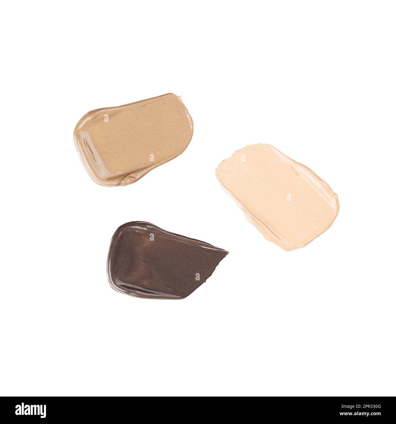 Diverse skin tone smears of makeup foundation on white Stock Photo - Alamy