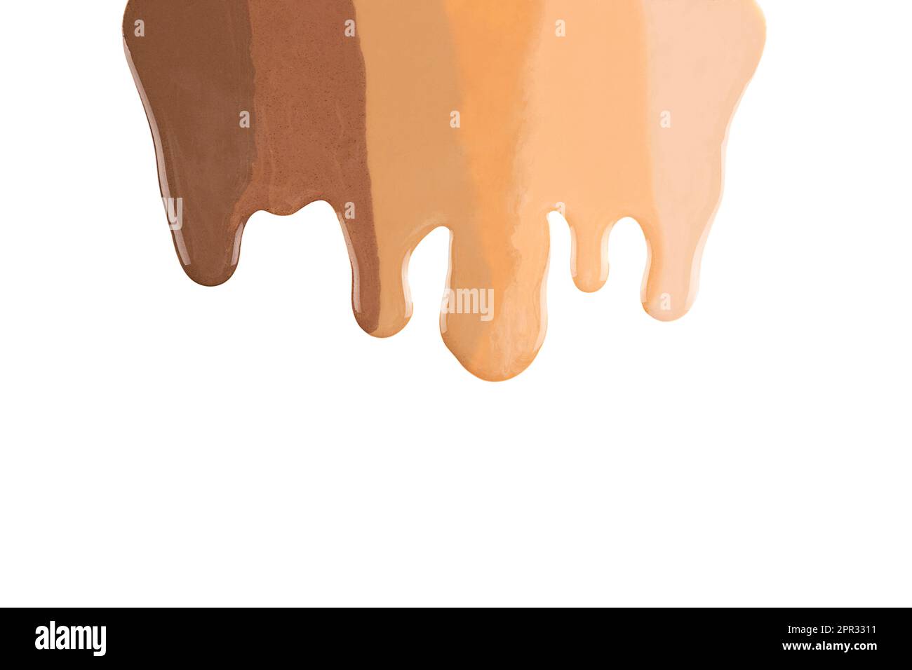 Diverse skin tone makeup foundation gradient flow. Isolated, cut out ...