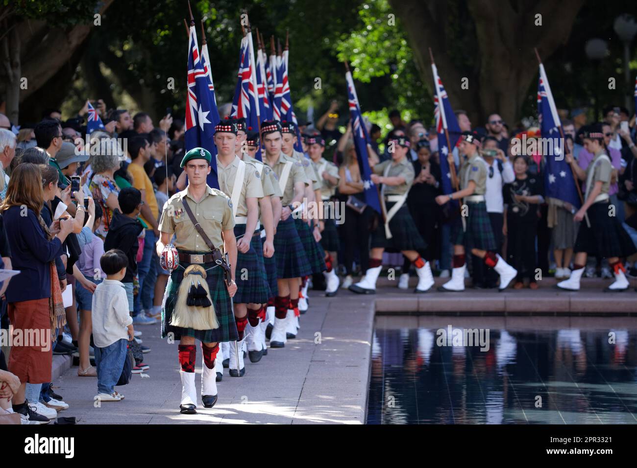 Sydney, Australia. 25th Apr, 2023. Scots College Cadet Unit and Flag ...
