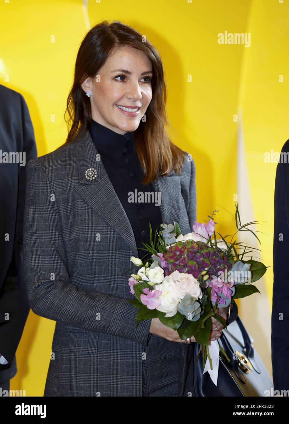 Denmark's Princess Marie arrive at the Nordic Food Waste Summit 2023 in Stockholm, Sweden, April ...