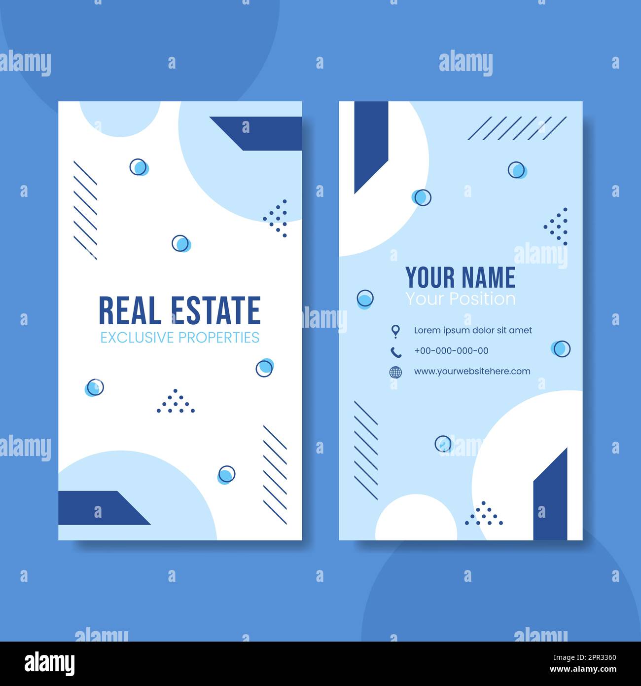 Real Estate and Modern Home Card Vertical Template Hand Drawn Cartoon ...