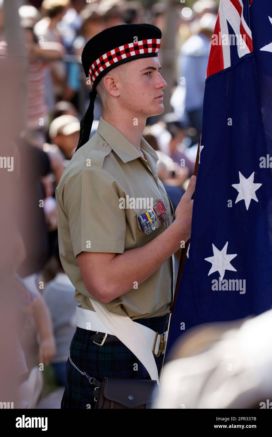 Sydney, Australia. 25th Apr, 2023. Scots College Cadet Unit and Flag ...
