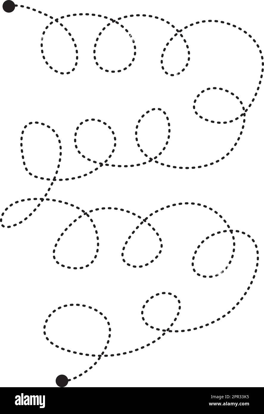 Prewriting tracing lines and curve shapes element for preschool ...