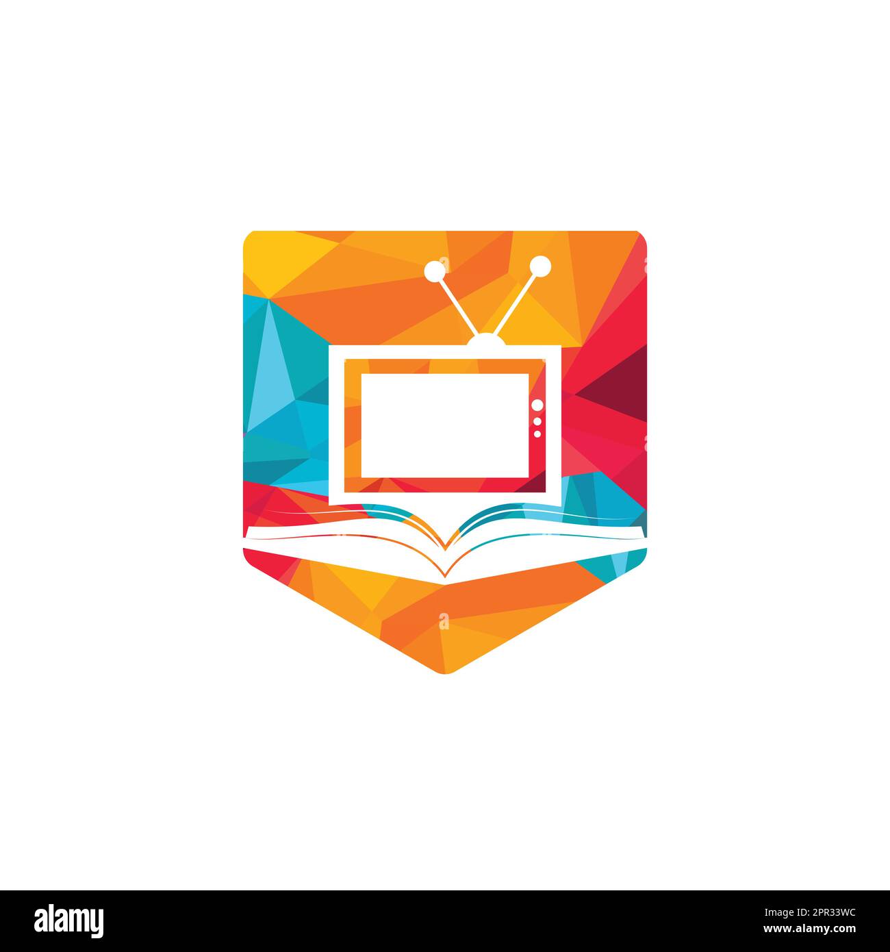 Book TV vector logo template design. Unique bookstore, library and ...