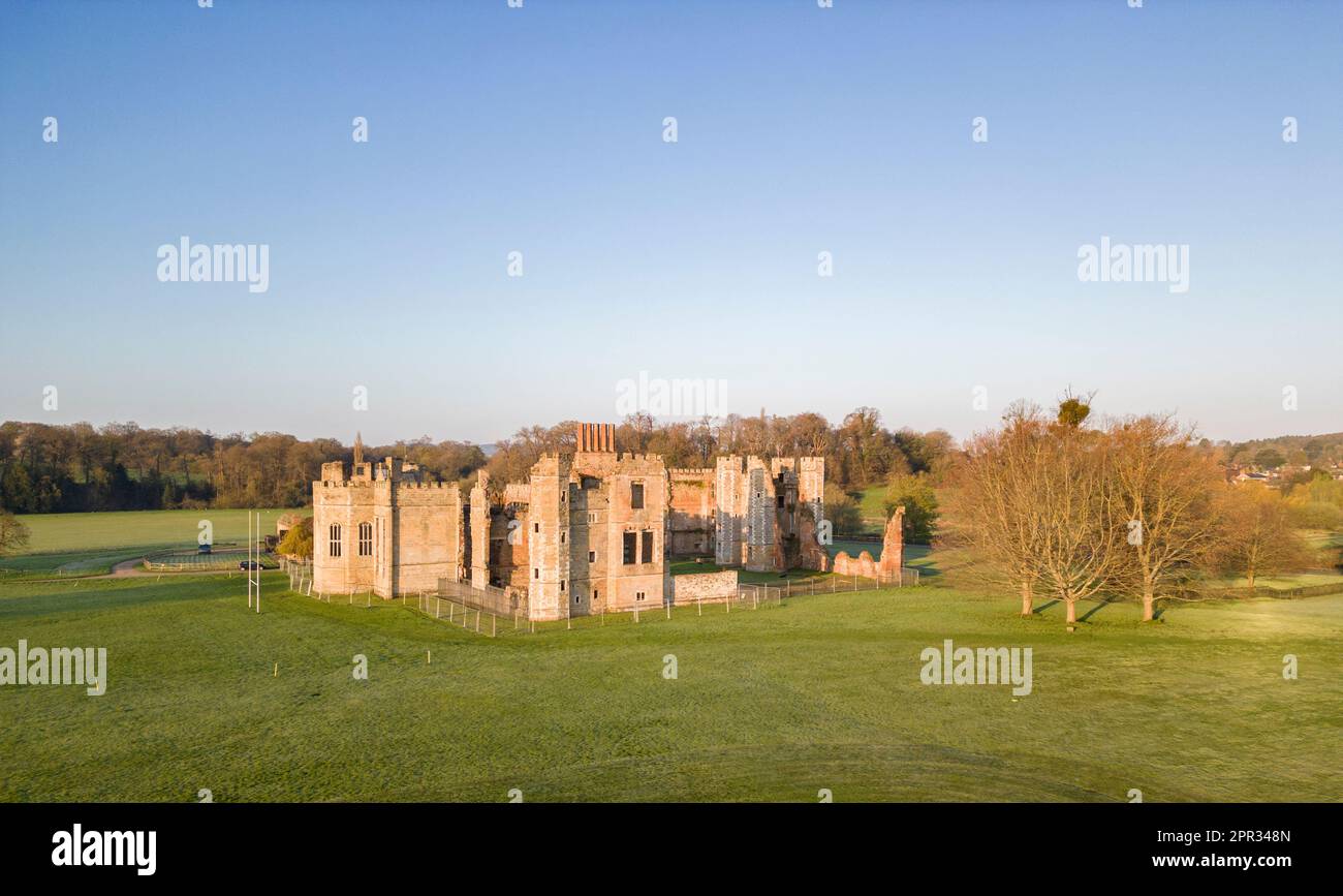 aerial view of the ruins in cowdray park near midhurst west sussex Stock Photo - Alamy