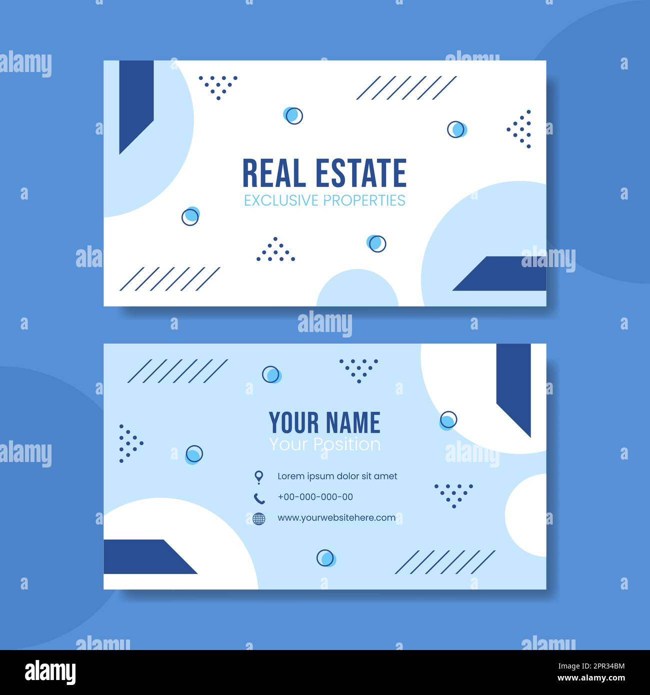 Real Estate and Modern Home Card Horizontal Template Hand Drawn Cartoon ...