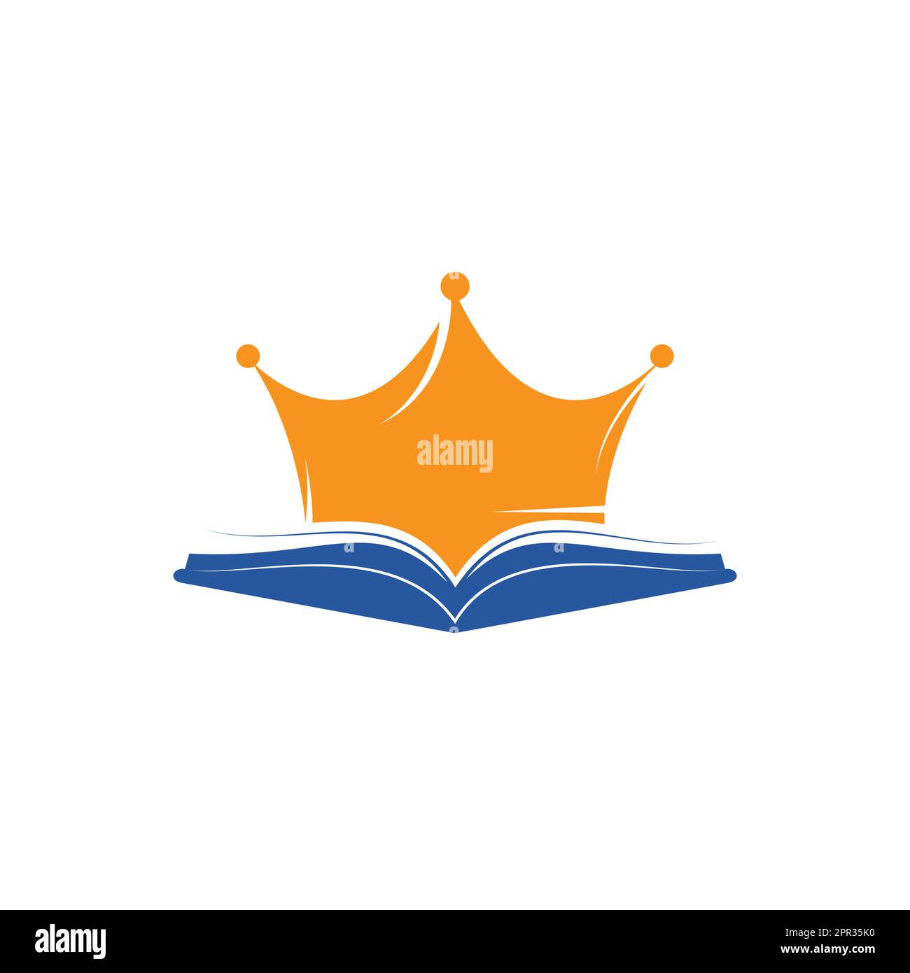 King Book vector logo template design. Vector book and crown logo ...