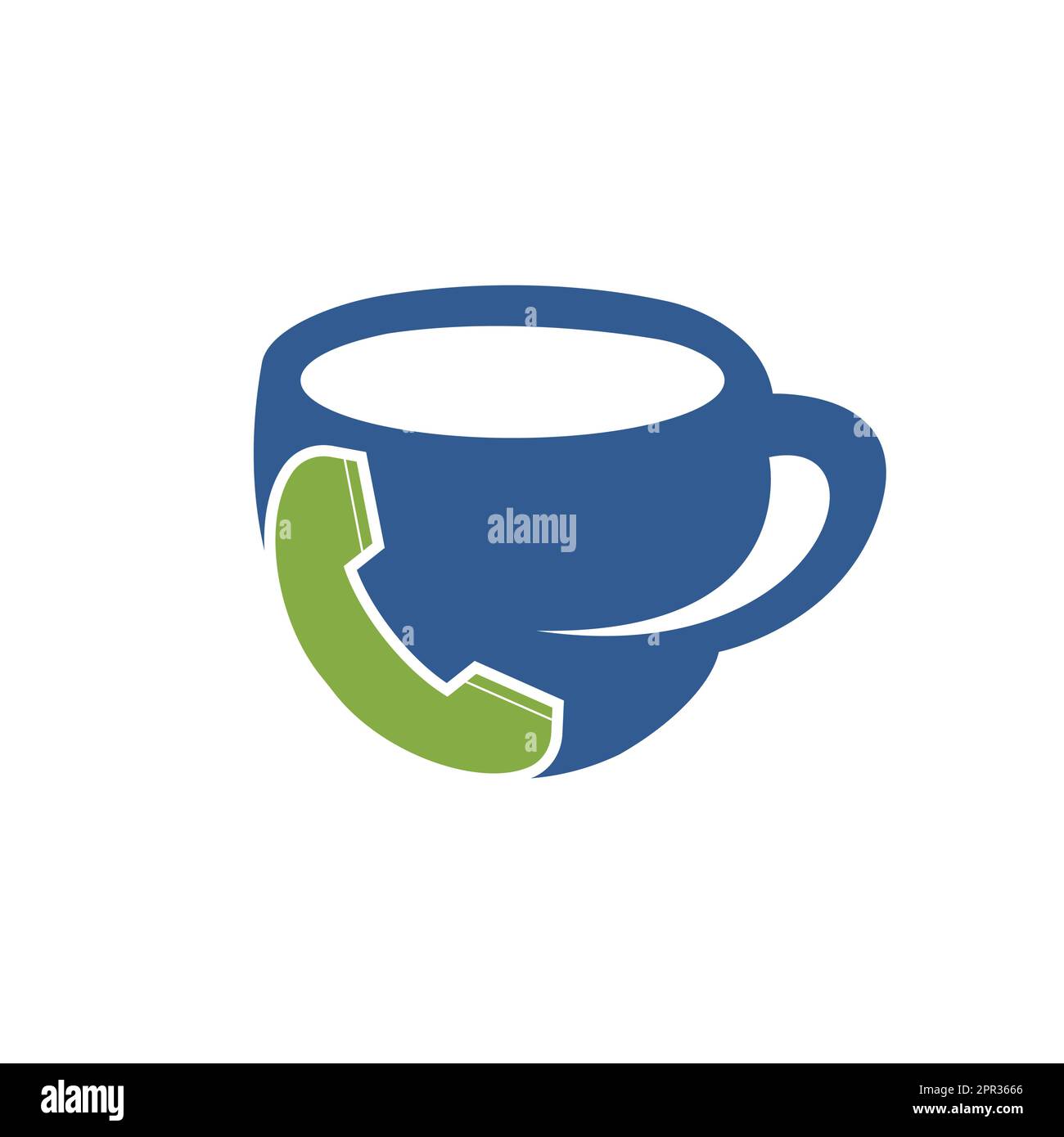 Coffee call vector logo design. Handset and cup icon Stock Vector Image ...