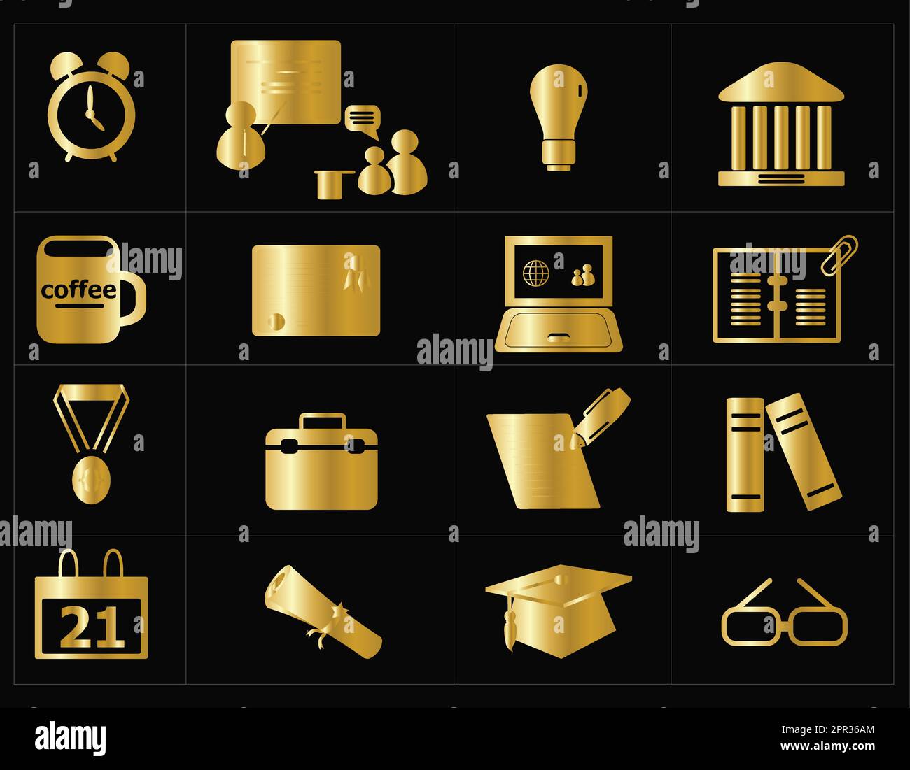 Set of gold higher education icons Stock Vector Image & Art - Alamy