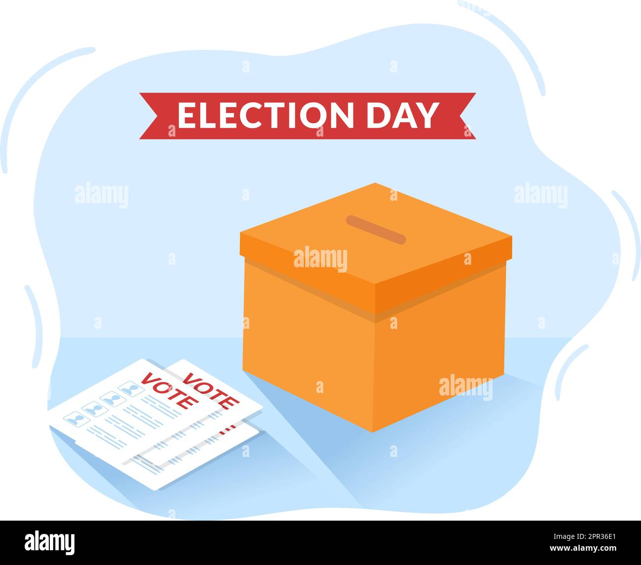 Election Day Political Hand Drawn Cartoon Flat Illustration with Voters ...