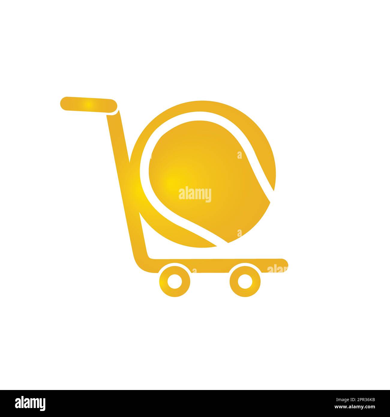 Tennis ball and trolley logo design. Tennis shopping logo design ...