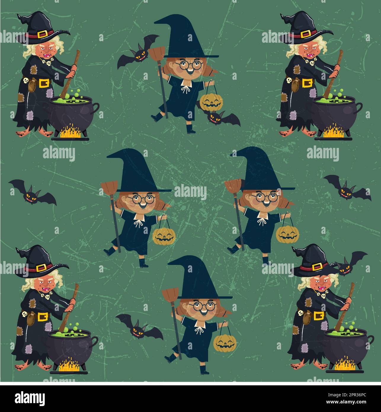Halloween witch seamless pattern Stock Vector Image & Art - Alamy