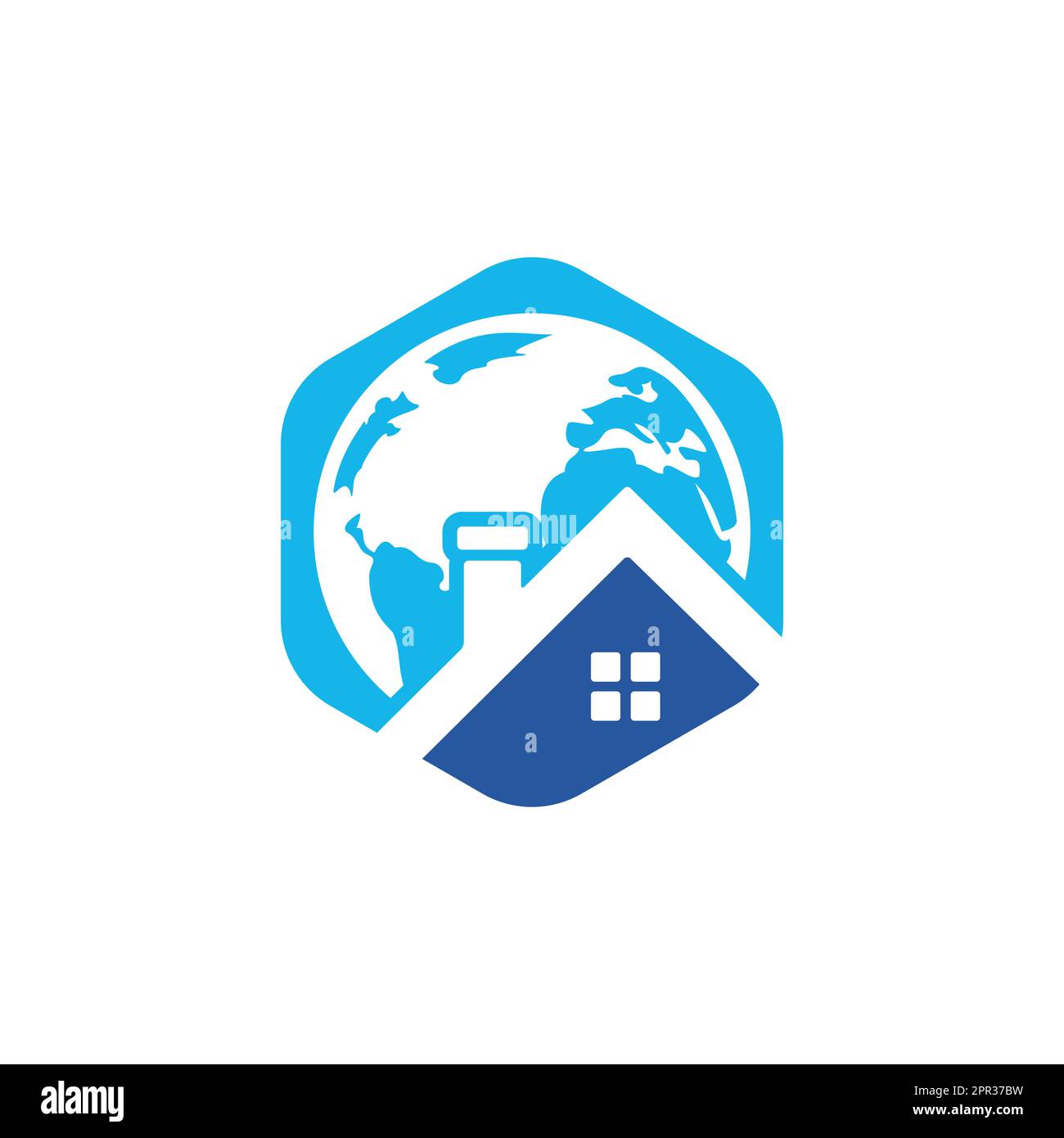 Global home vector logo design template. World house vector logo design ...