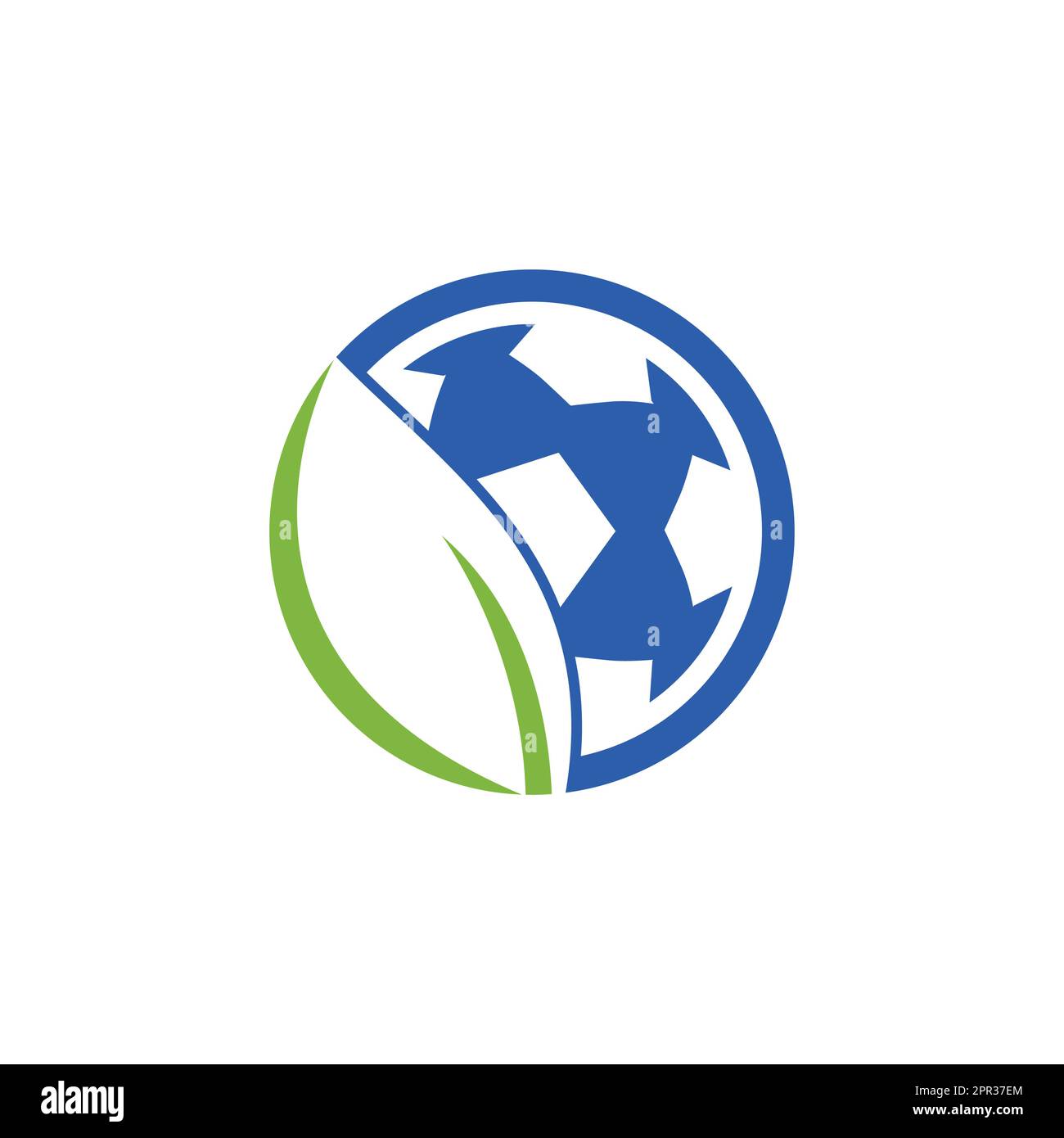 Soccer and leaf vector logo design. Unique football and organic ...