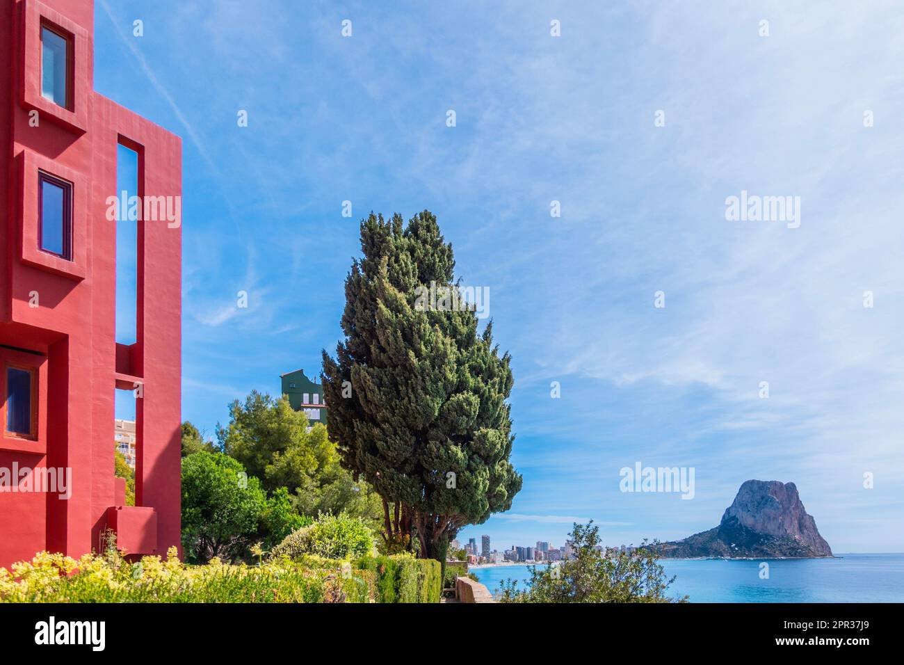 Fantastic view for Calpe with Mediterranean Sea, famous Rock Penon de ...