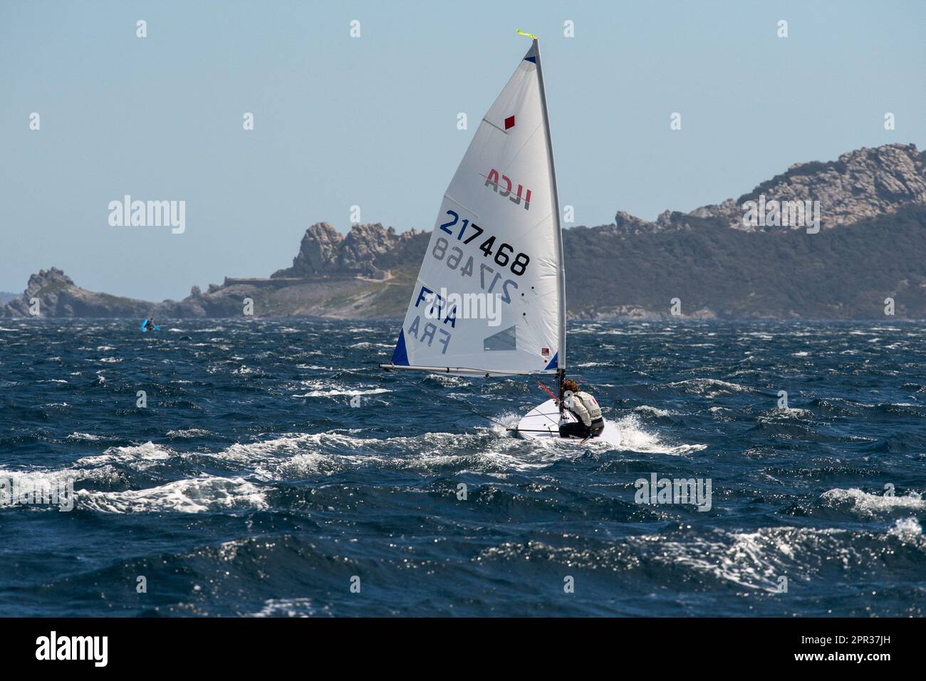 Hyeres, France. 23rd Apr, 2023. Maïlys Radulic (FRA) competes in ILCA6 ...