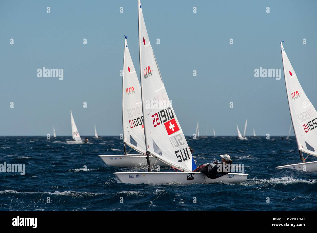 Hyeres, France. 23rd Apr, 2023. Maud Jayet (SUI) competes in ILCA6 ...