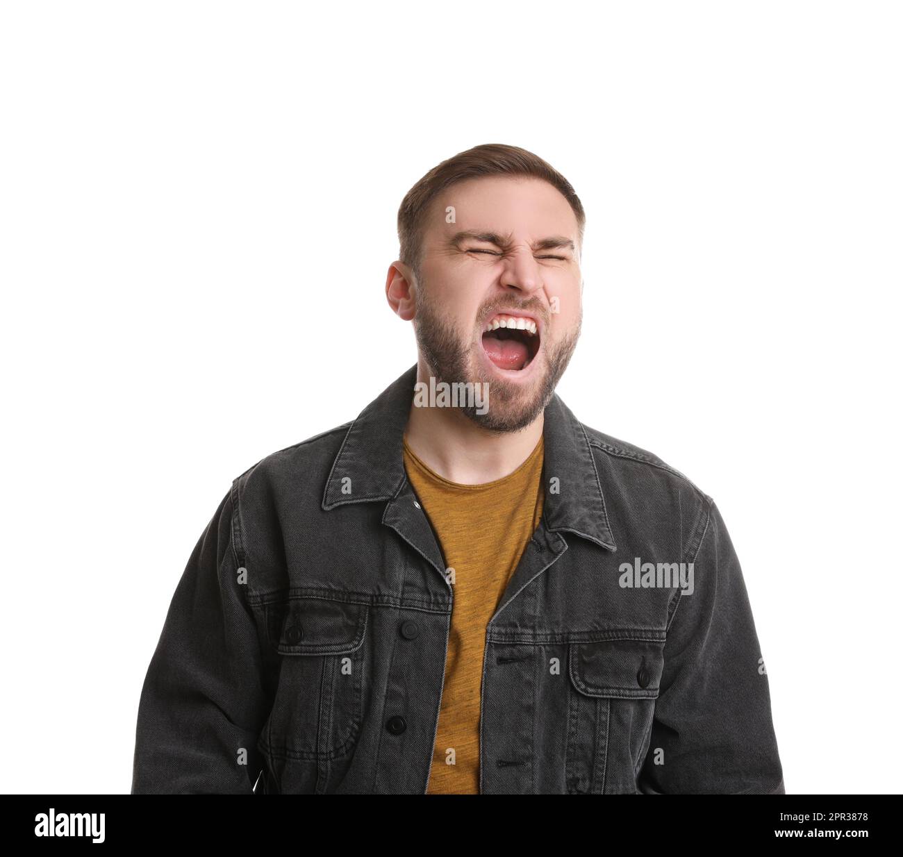 Portrait of emotional young man on white background. Personality ...