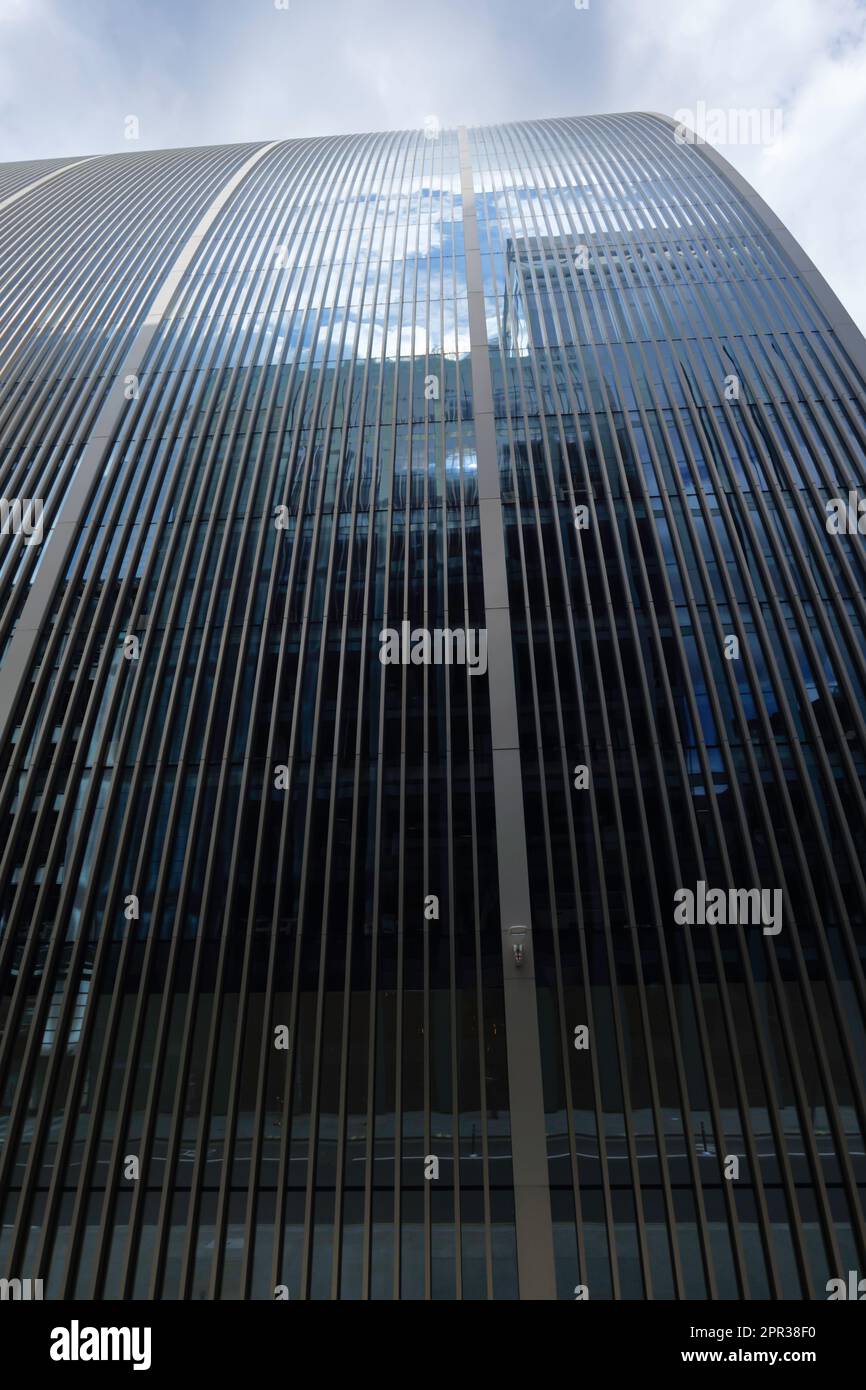 London - 05 21 2022: Bottom view of the 'Can of Ham' on Bevis Marks ...