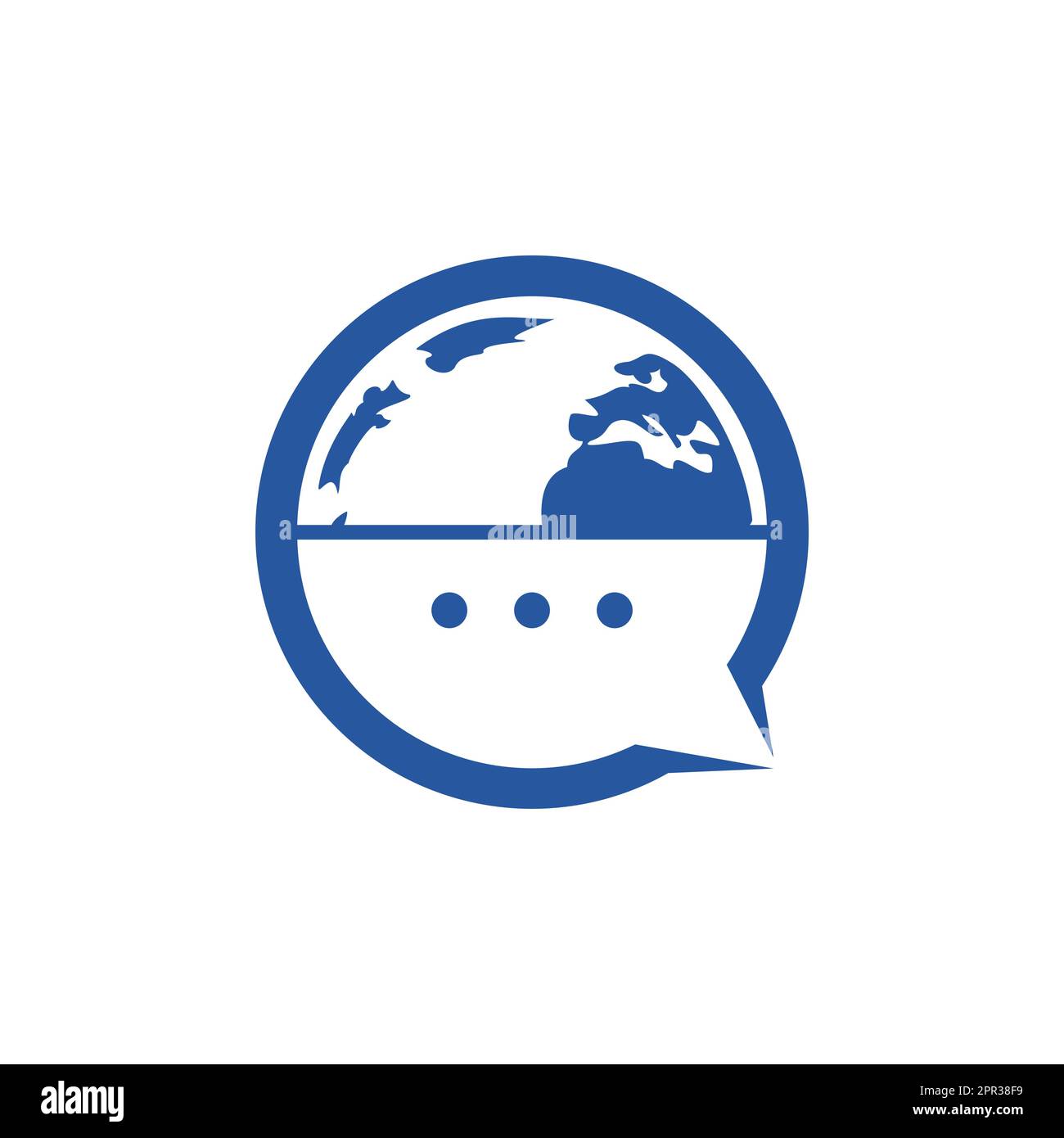 World chat vector logo design. Globe logo with bubble talk icon Stock ...