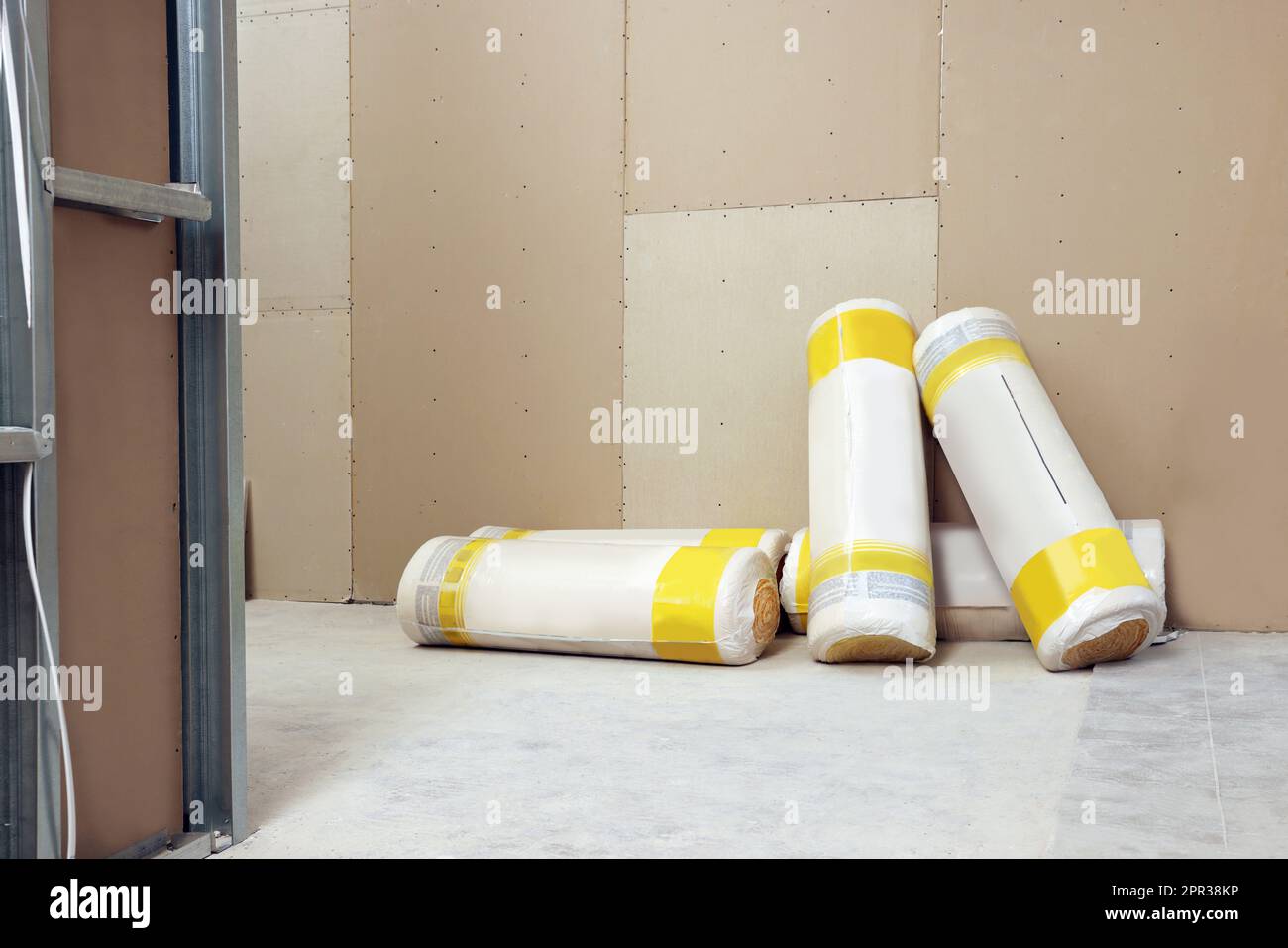 Insulation materials in apartment during repair. Home renovation Stock ...