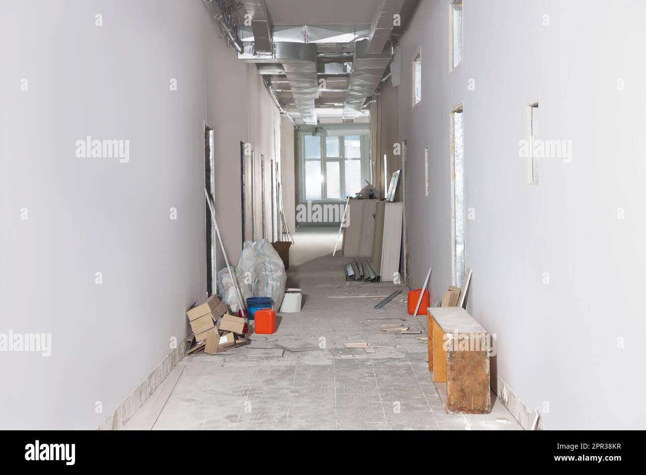 Hallway in building during repair. House renovation Stock Photo - Alamy