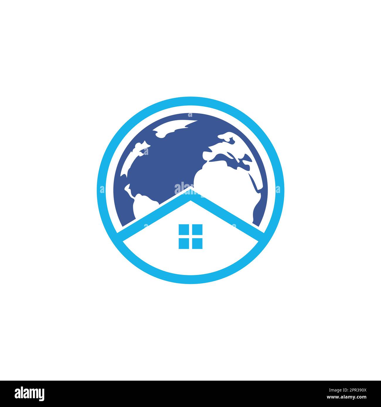 Global home vector logo design template. World house vector logo design ...