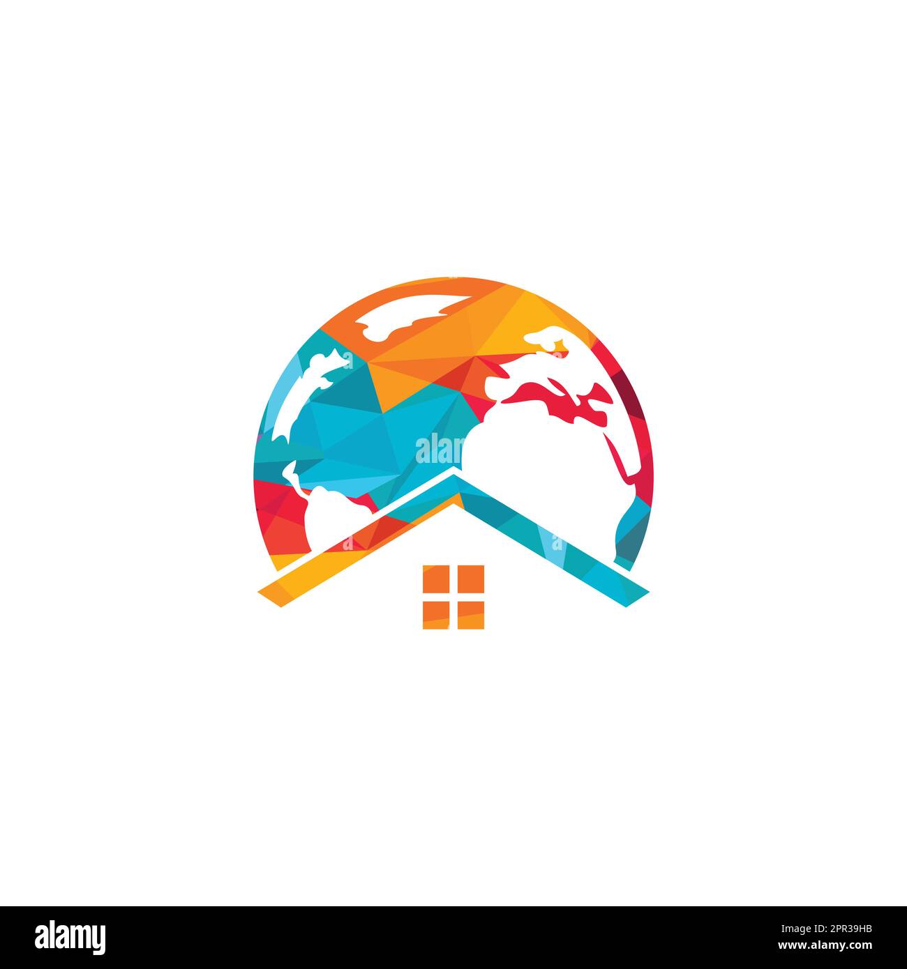 Global home vector logo design template. World house vector logo design ...