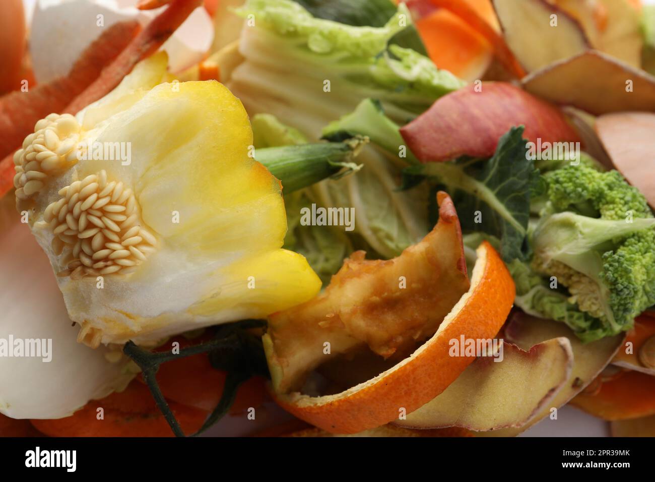 Pile of organic waste for composting as background, closeup Stock Photo ...