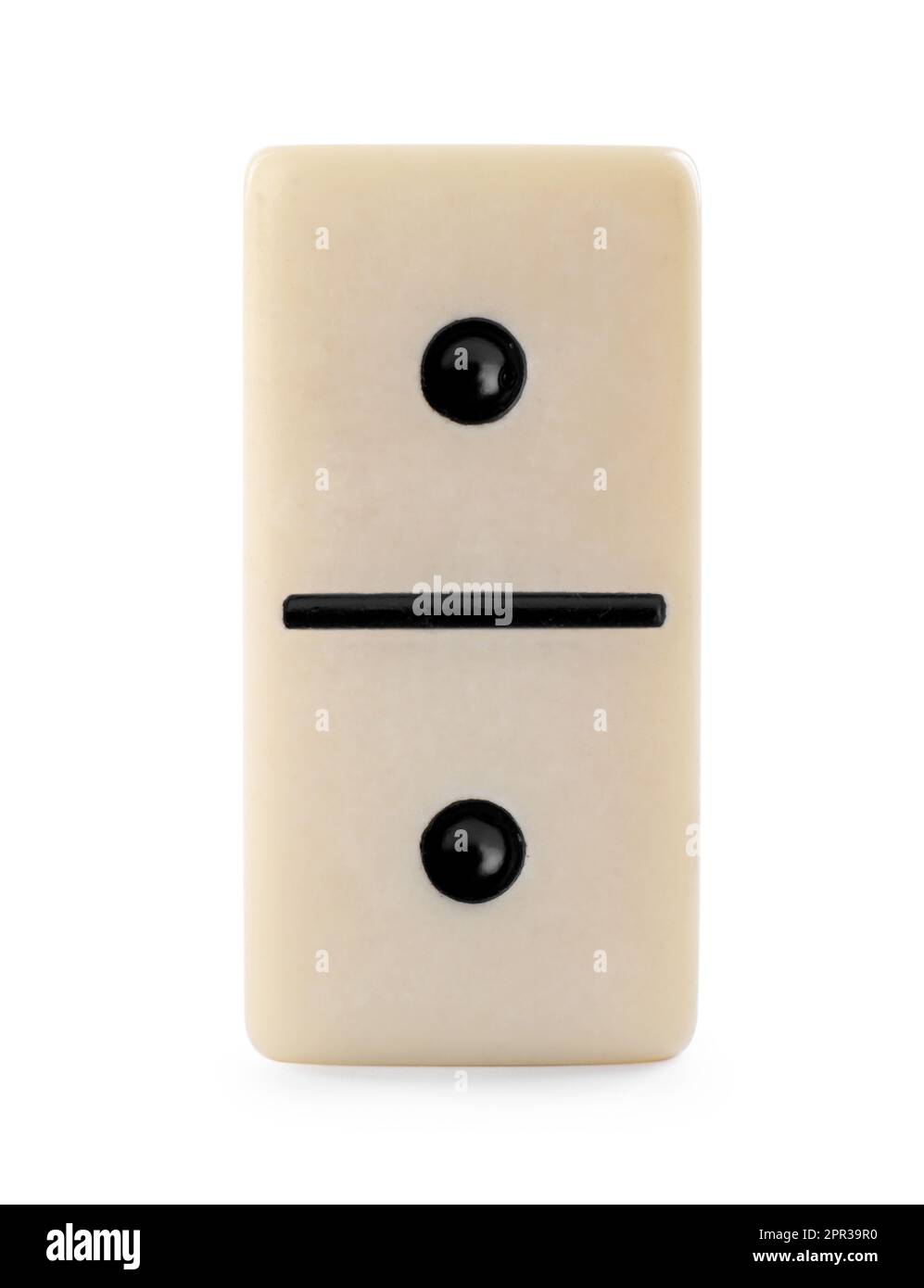 One classic domino tile on white background Stock Photo - Alamy