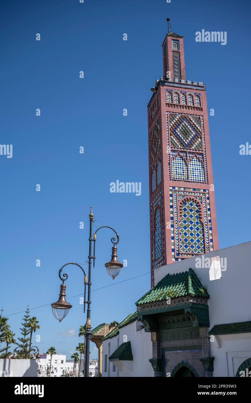 Minaret of a mosque in the streets of Tangier Stock Photo - Alamy