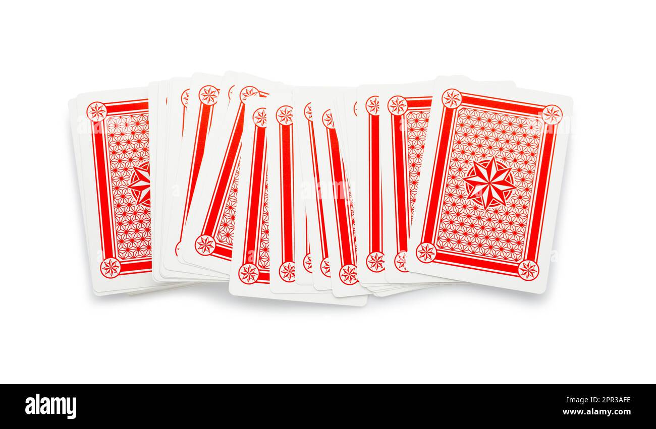 Deck of playing cards isolated on white, top view. Poker game Stock ...
