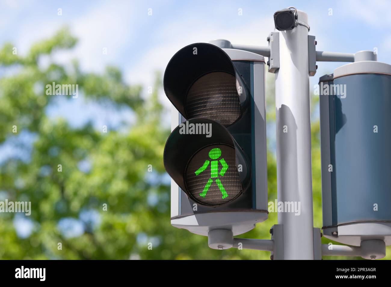 Pedestrian traffic light outdoors, space for text Stock Photo - Alamy
