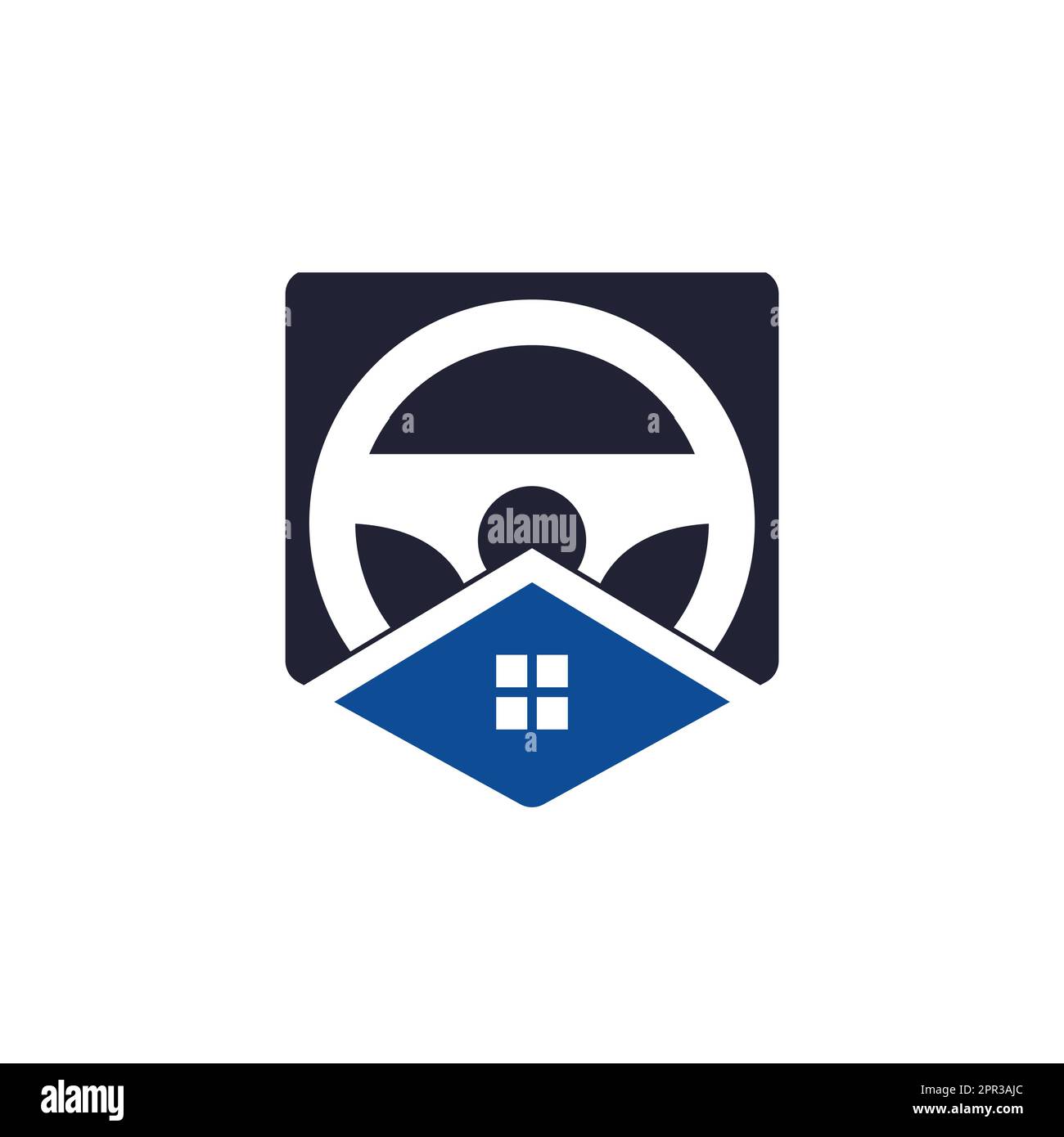 Home drive vector logo design template. Steering wheel and house symbol ...