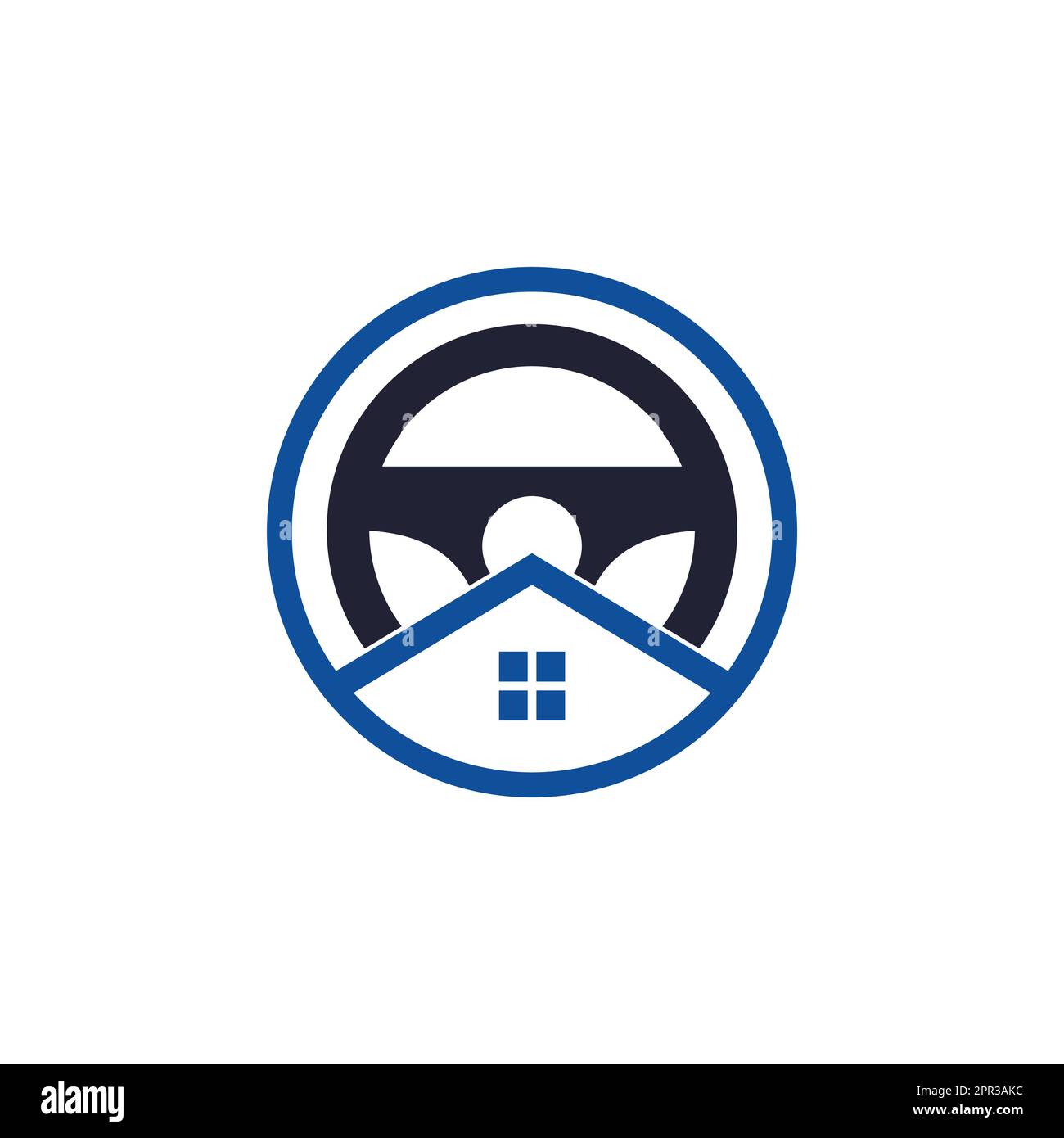 Home drive vector logo design template. Steering wheel and house symbol ...