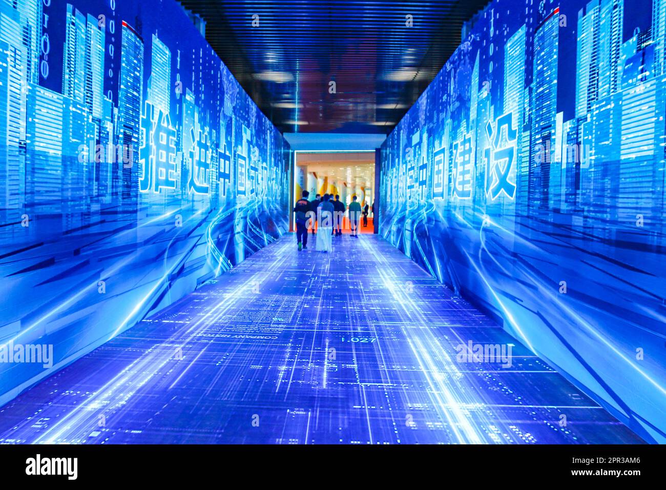 FUZHOU, CHINA - APRIL 26, 2023 - A high-tech pedestrian walkway is seen ...