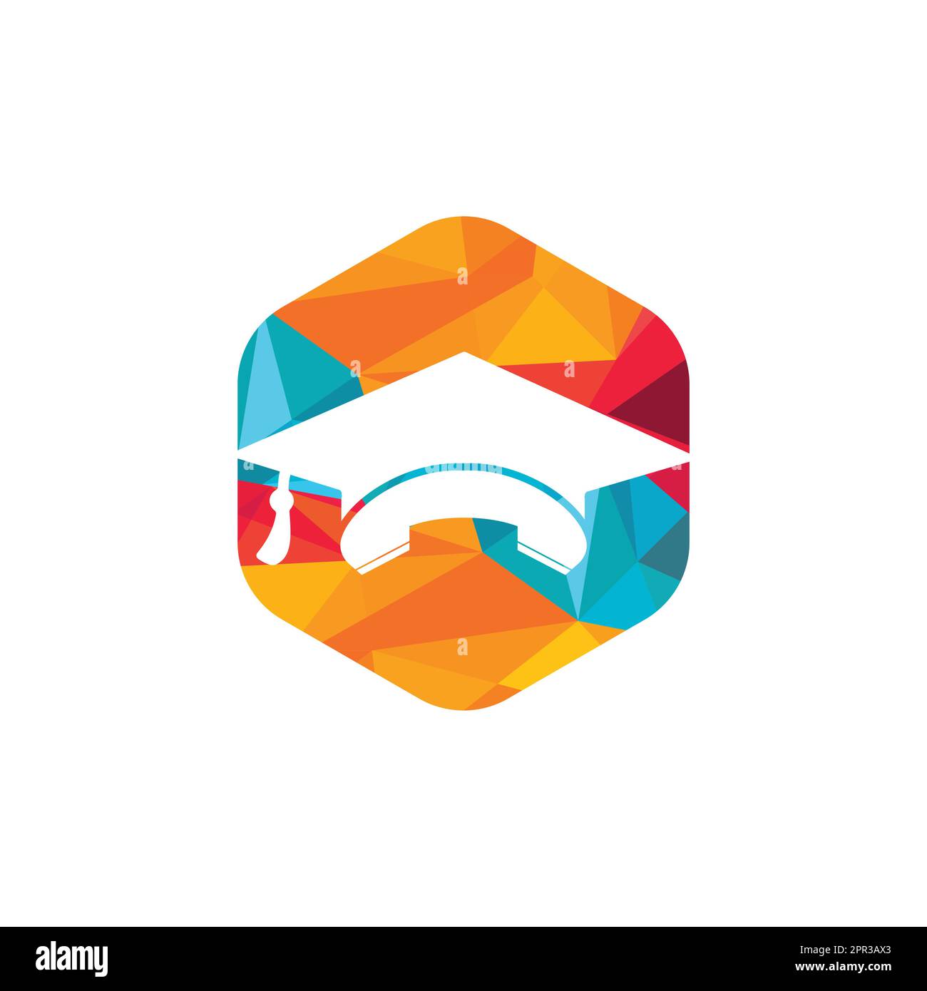 Education Call vector logo design template. Graduation cap and handset ...