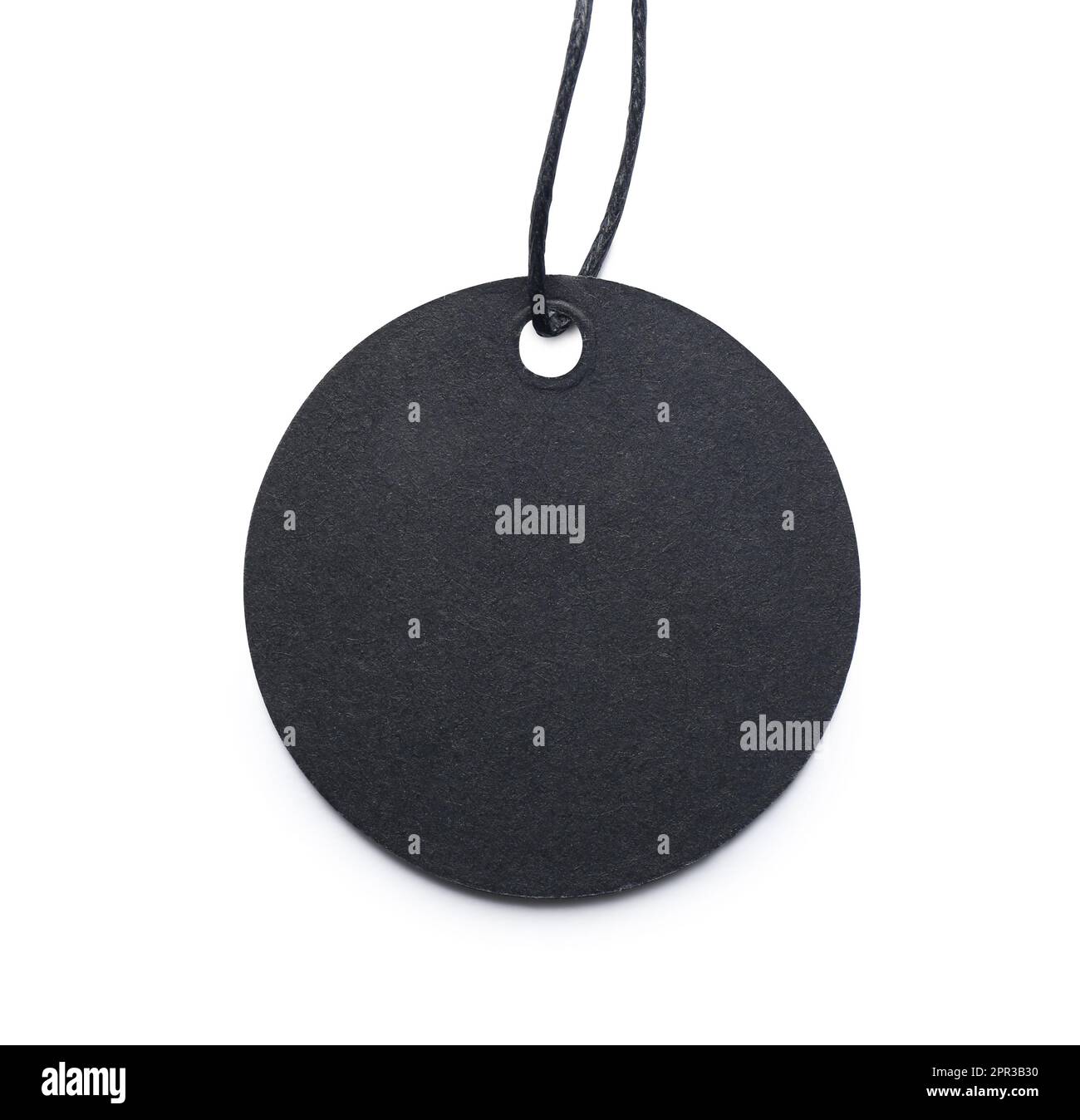 Circle shaped tag with space for text isolated on white, top view Stock ...