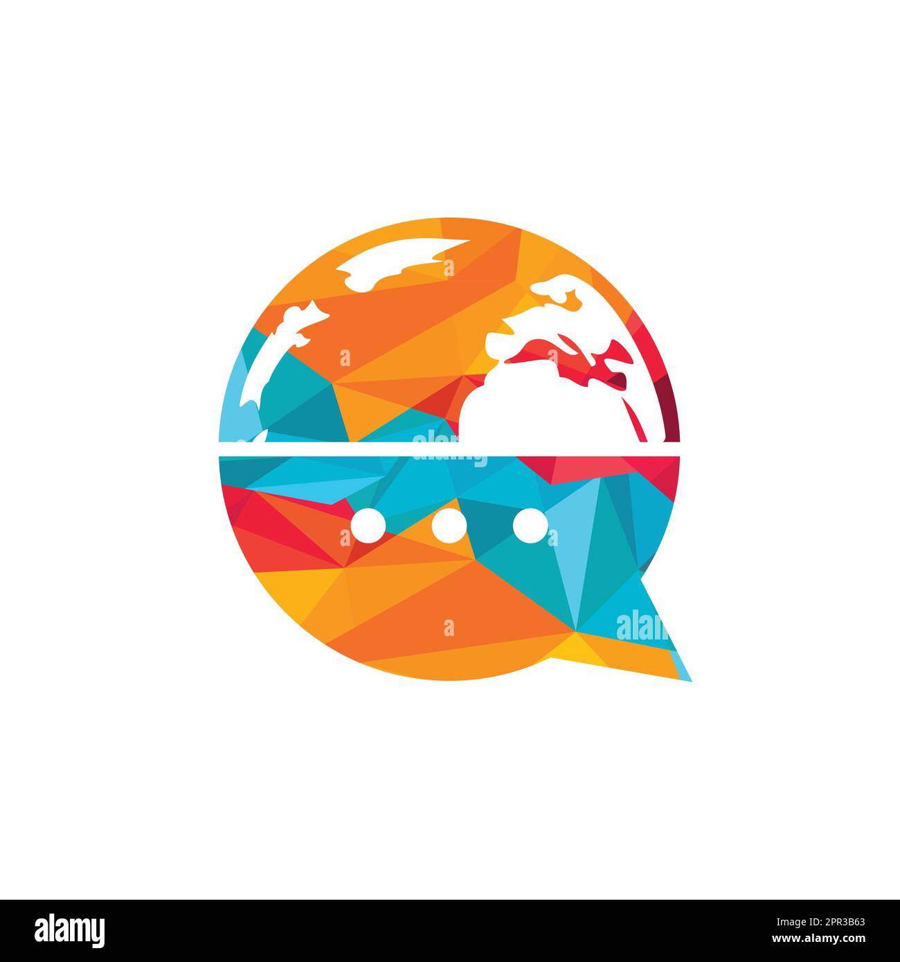 World chat vector logo design. Globe logo with bubble talk icon Stock ...