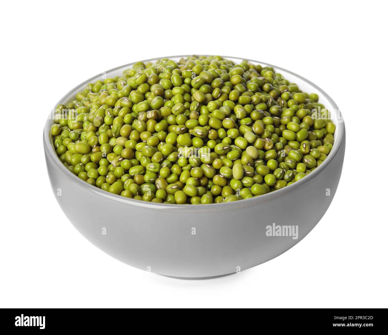 Bowl with green mung beans isolated on white. Organic grains Stock ...