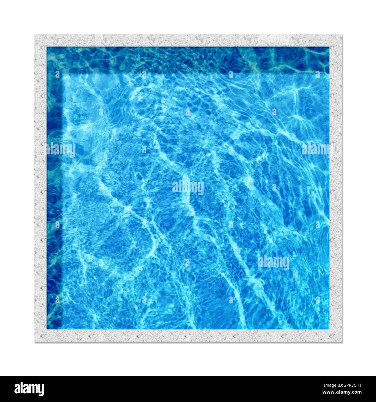 Square shaped swimming pool on white background, top view Stock Photo ...