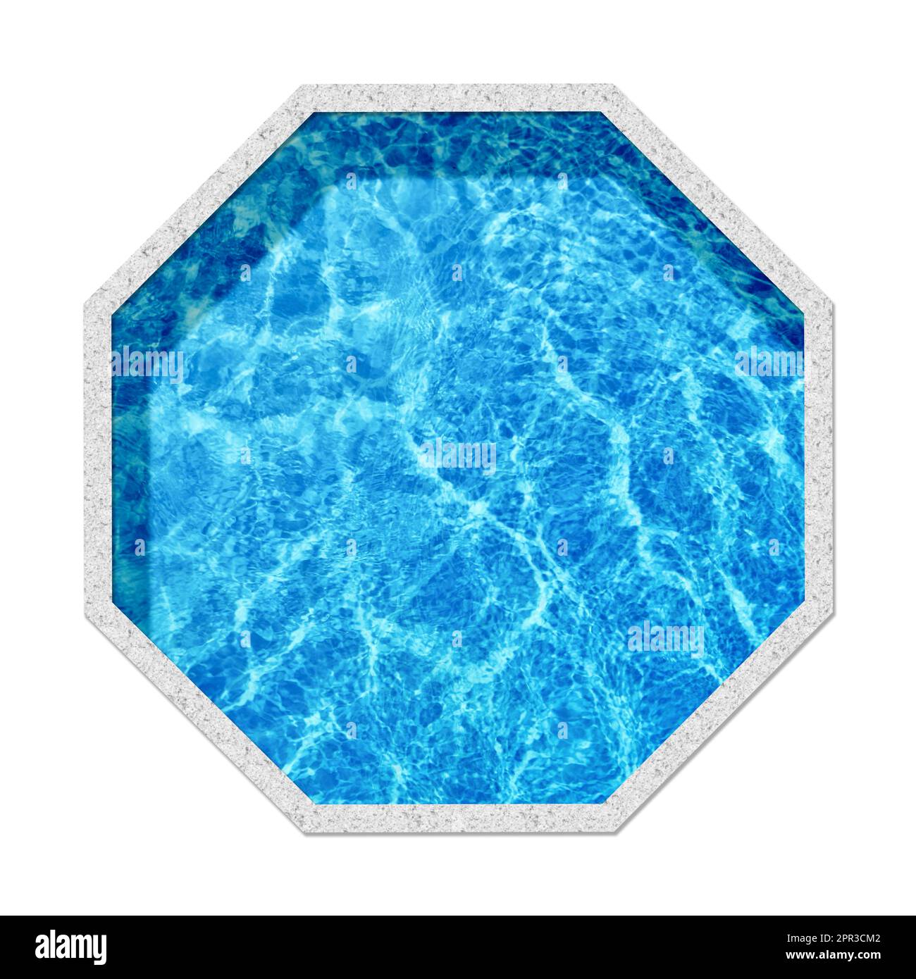 Octagon shaped swimming pool on white background, top view Stock Photo ...