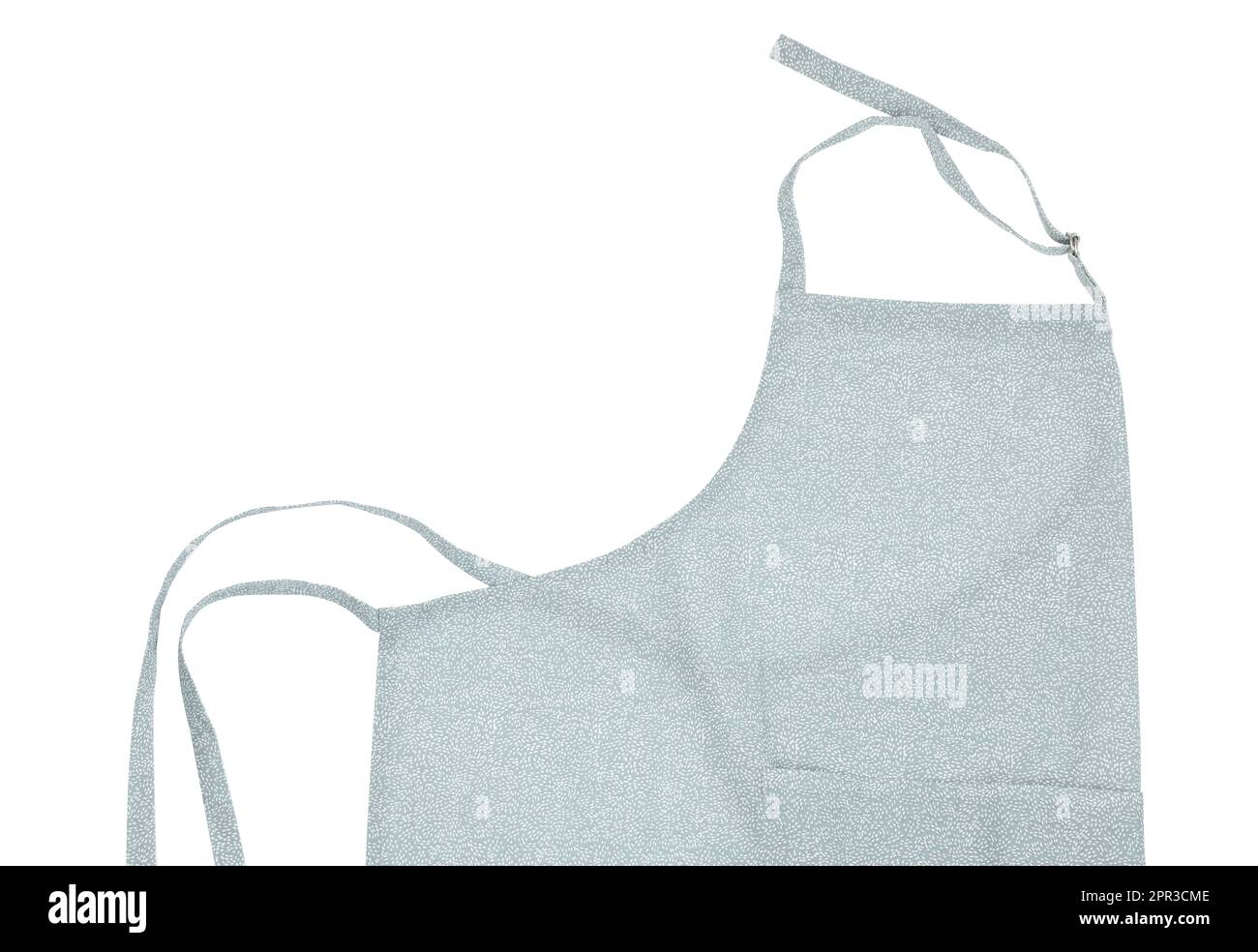 Grey kitchen apron with pattern isolated on white Stock Photo - Alamy