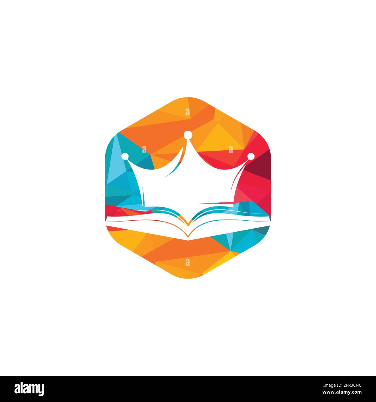 King Book vector logo template design. Vector book and crown logo ...