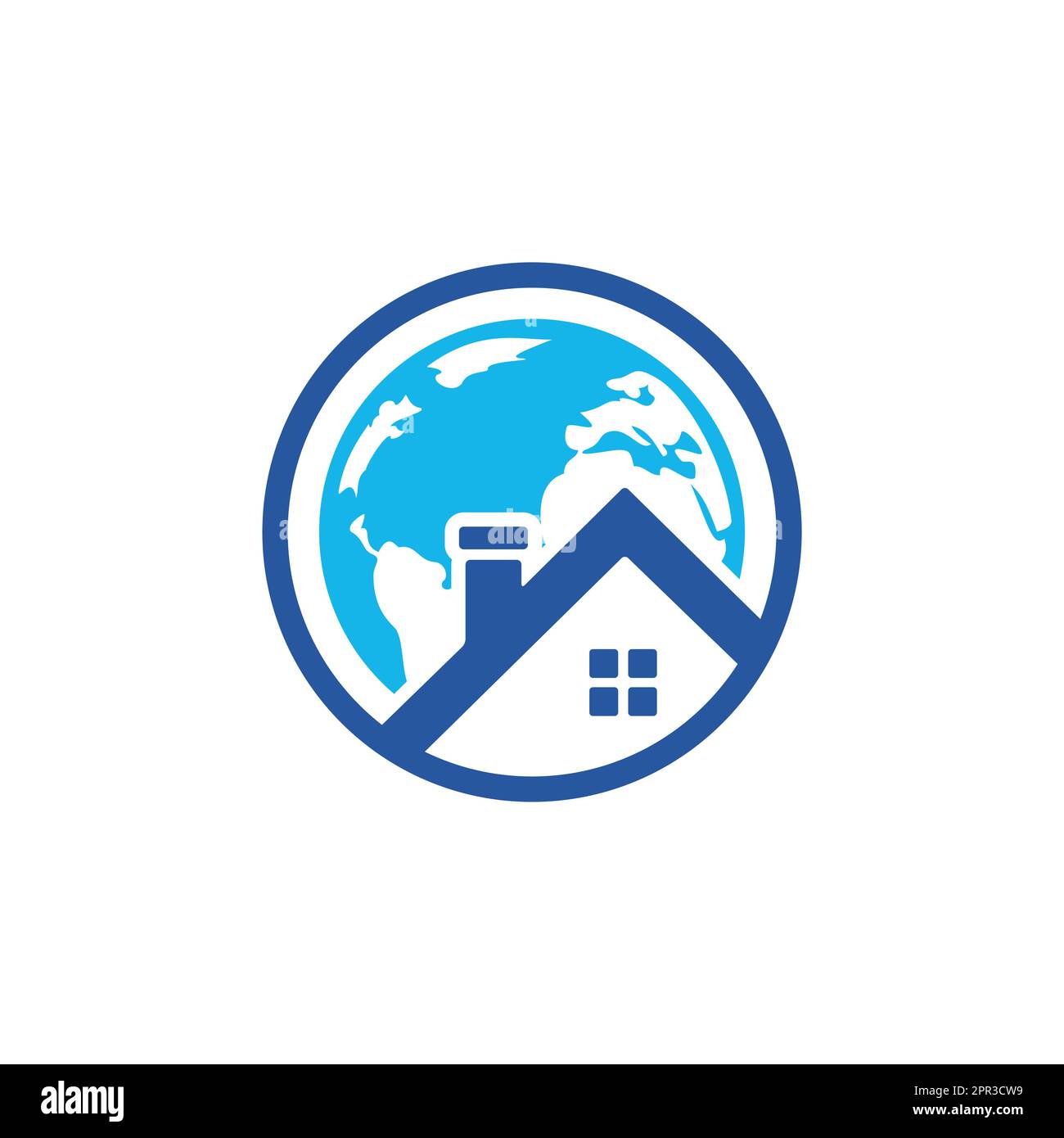 Global home vector logo design template. World house vector logo design ...